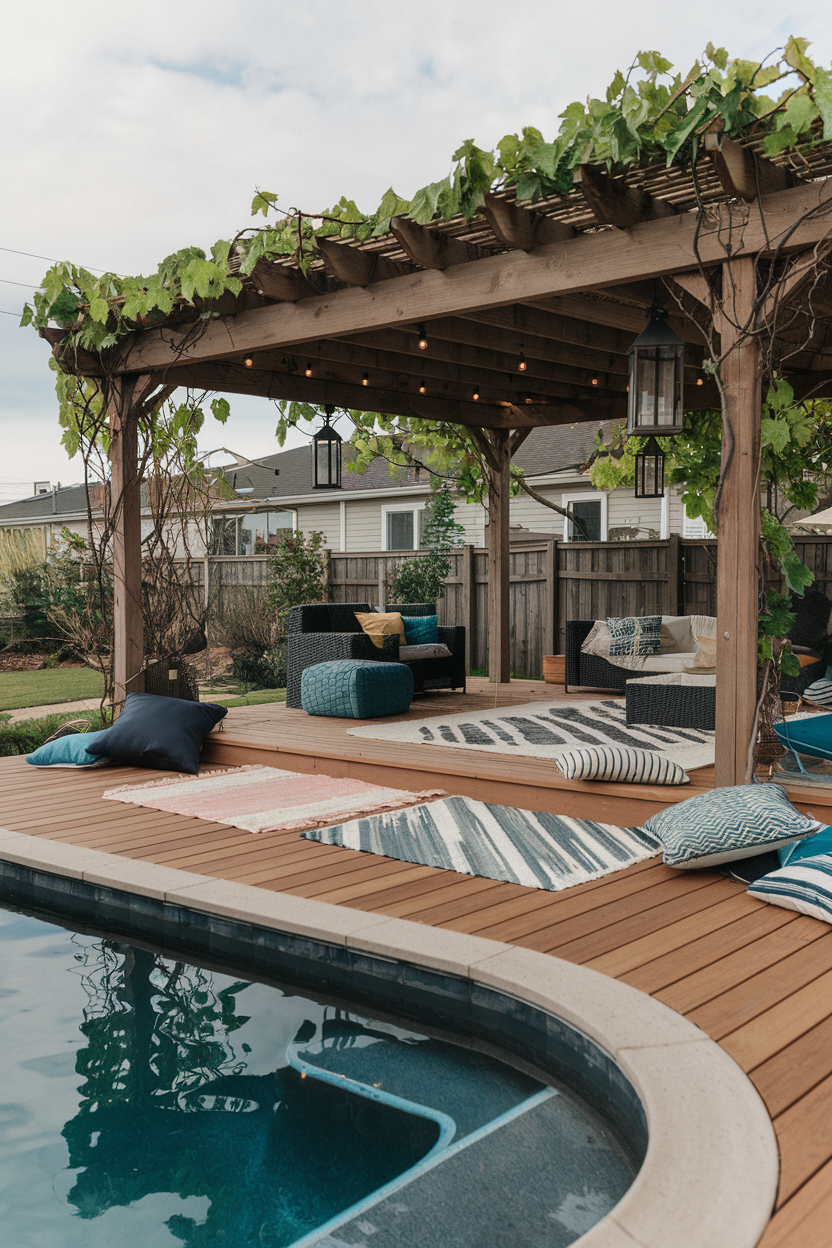 37 Pool Deck Ideas for Above Ground and Inground Pools with DIY and ...