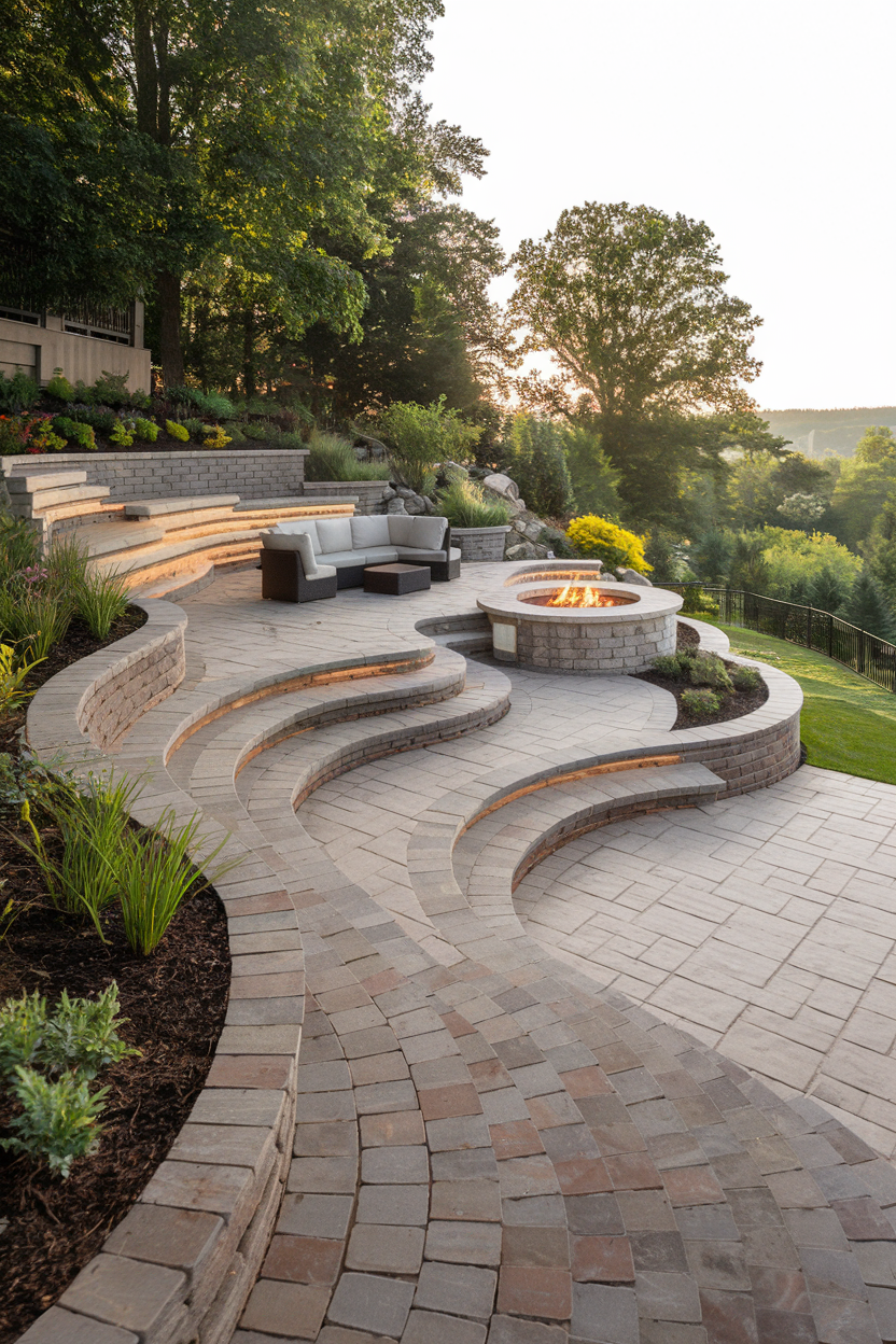 39 Creative Paver Patio Ideas 2025 for Backyard Layouts With Fire Pit ...