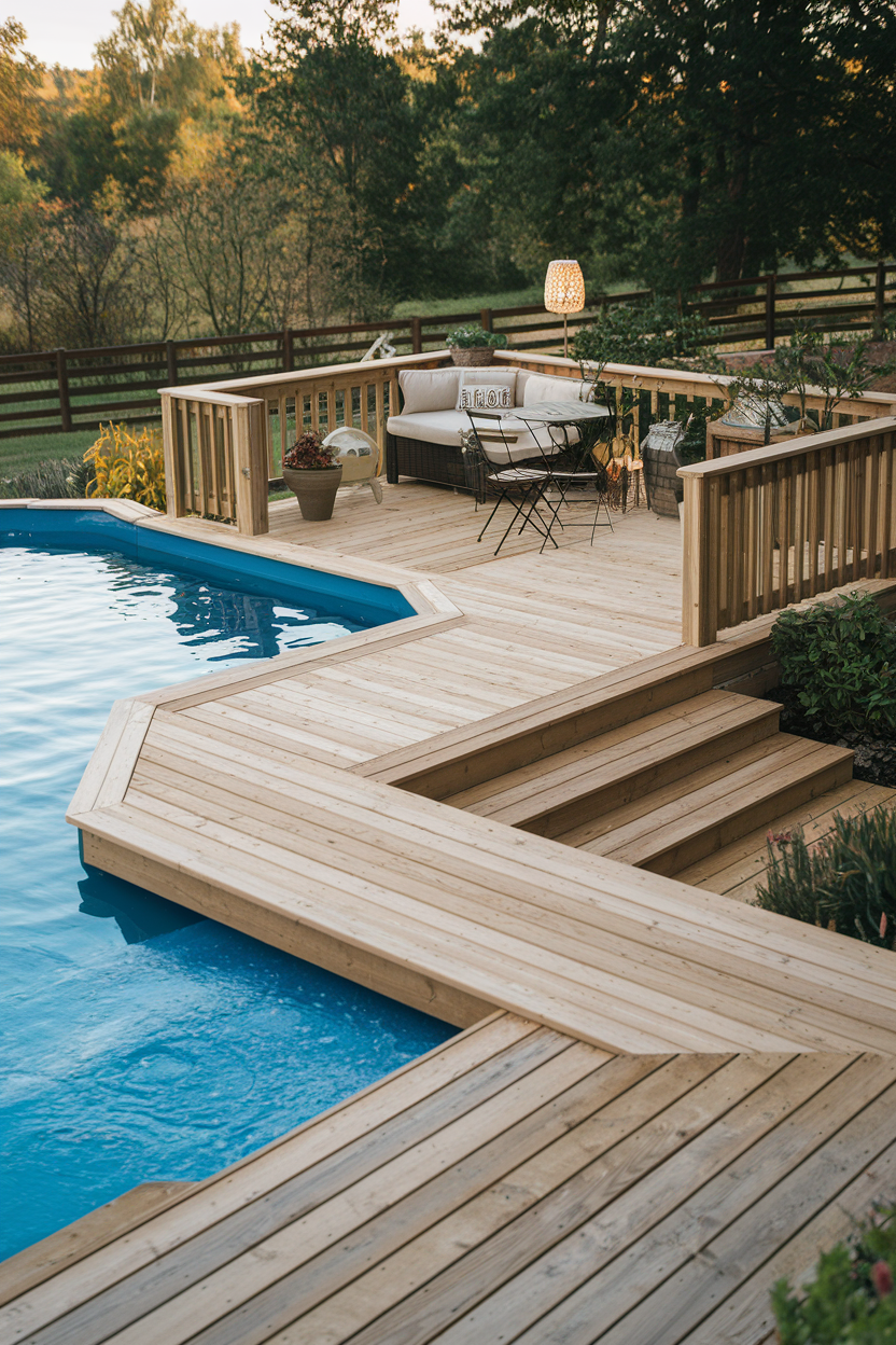 37 Pool Deck Ideas for Above Ground and Inground Pools with DIY and ...