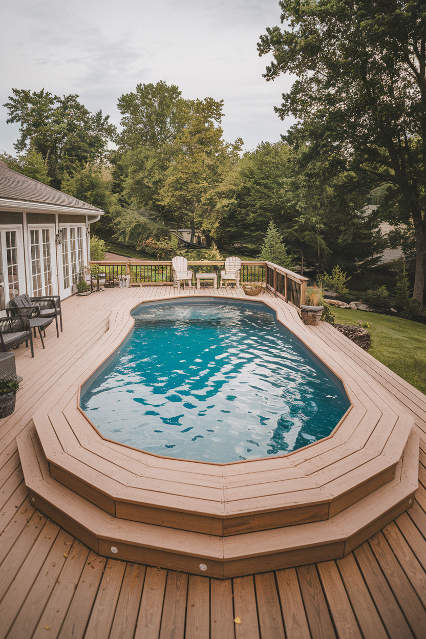 37 Pool Deck Ideas for Above Ground and Inground Pools with DIY and ...