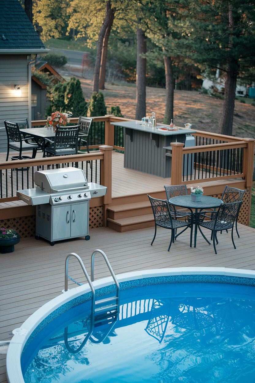 37 Above Ground Pool Deck Ideas for DIY Builds, Small Yards, Budget ...