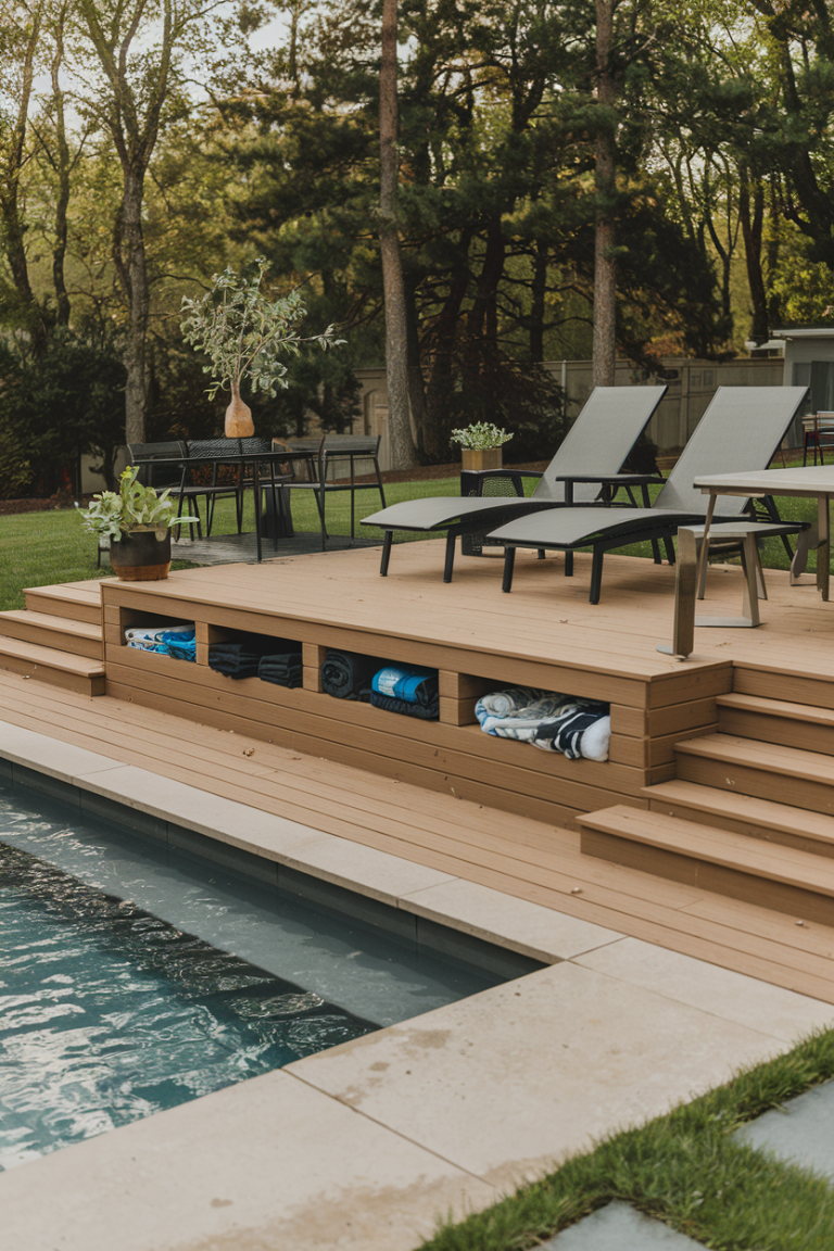 37 Pool Deck Ideas for Above Ground and Inground Pools with DIY and ...