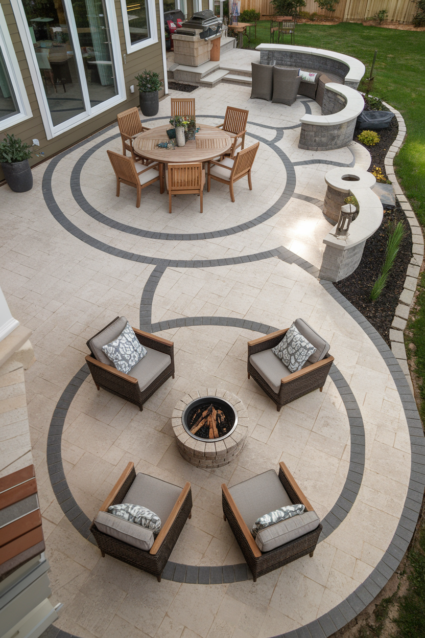 39 Creative Paver Patio Ideas 2025 for Backyard Layouts With Fire Pit ...