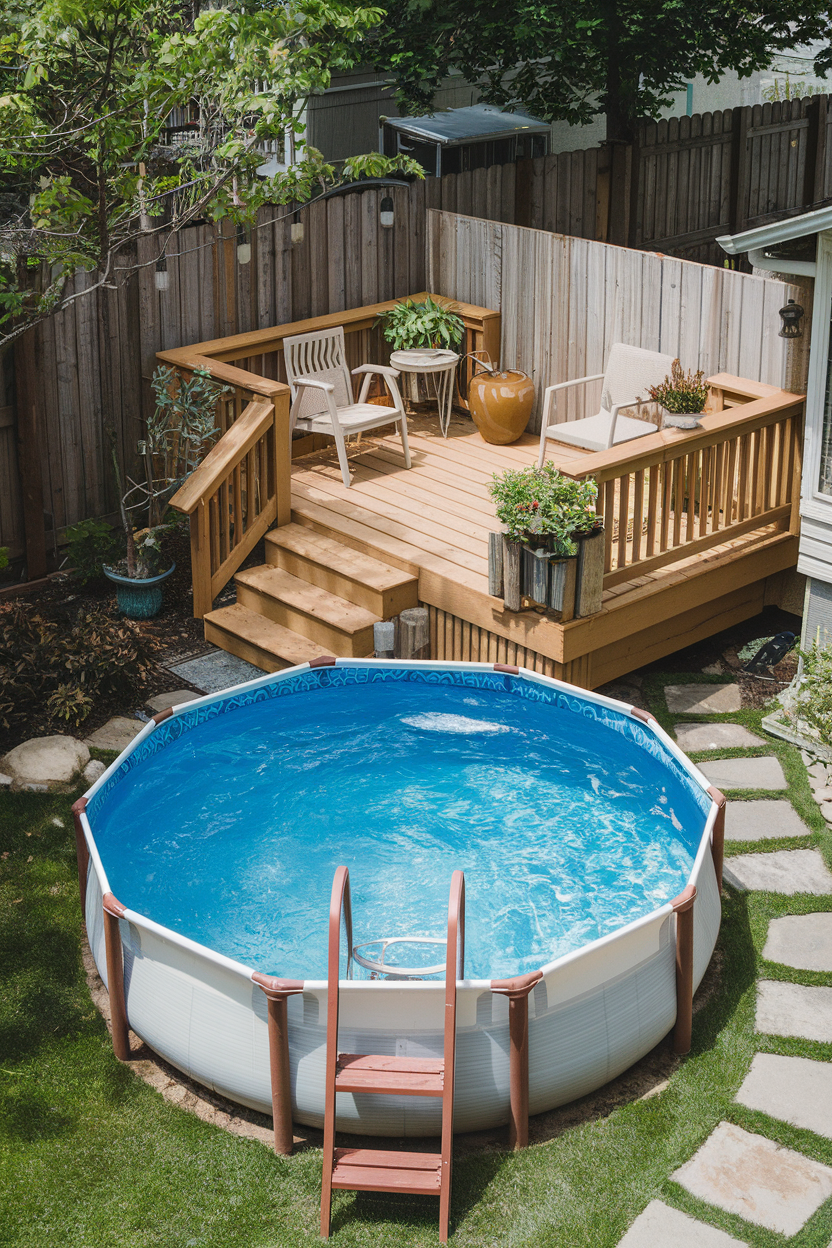 37 Pool Deck Ideas for Above Ground and Inground Pools with DIY and ...