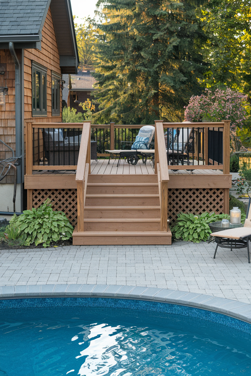 37 Above Ground Pool Deck Ideas for DIY Builds, Small Yards, Budget ...