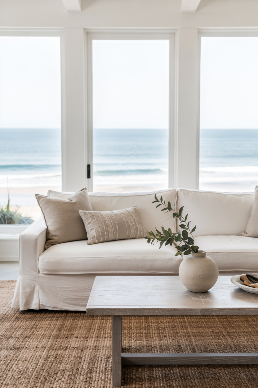 Coastal Living Room 2025 trends with cozy modern ideas rugs blue decor ...