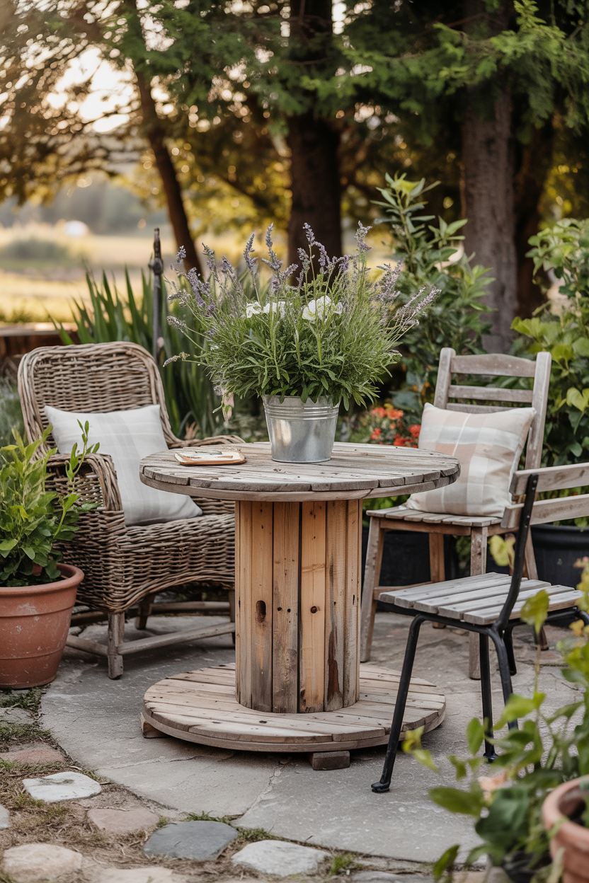 Patio Table Ideas for Backyard and Garden Spaces with Rustic Wood and ...