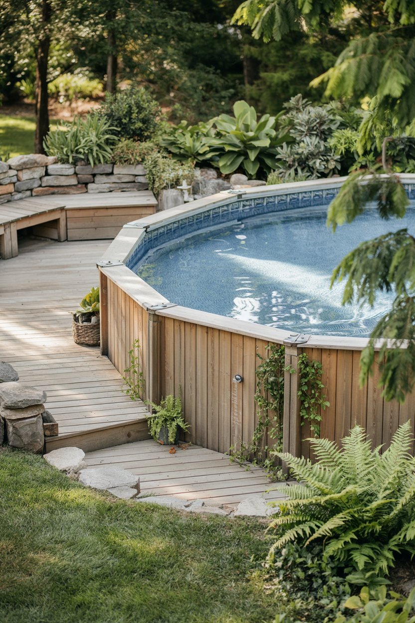 Above Ground Pool Deck Ideas 2025 with DIY Styles for Sloped Yards and Attached Layouts