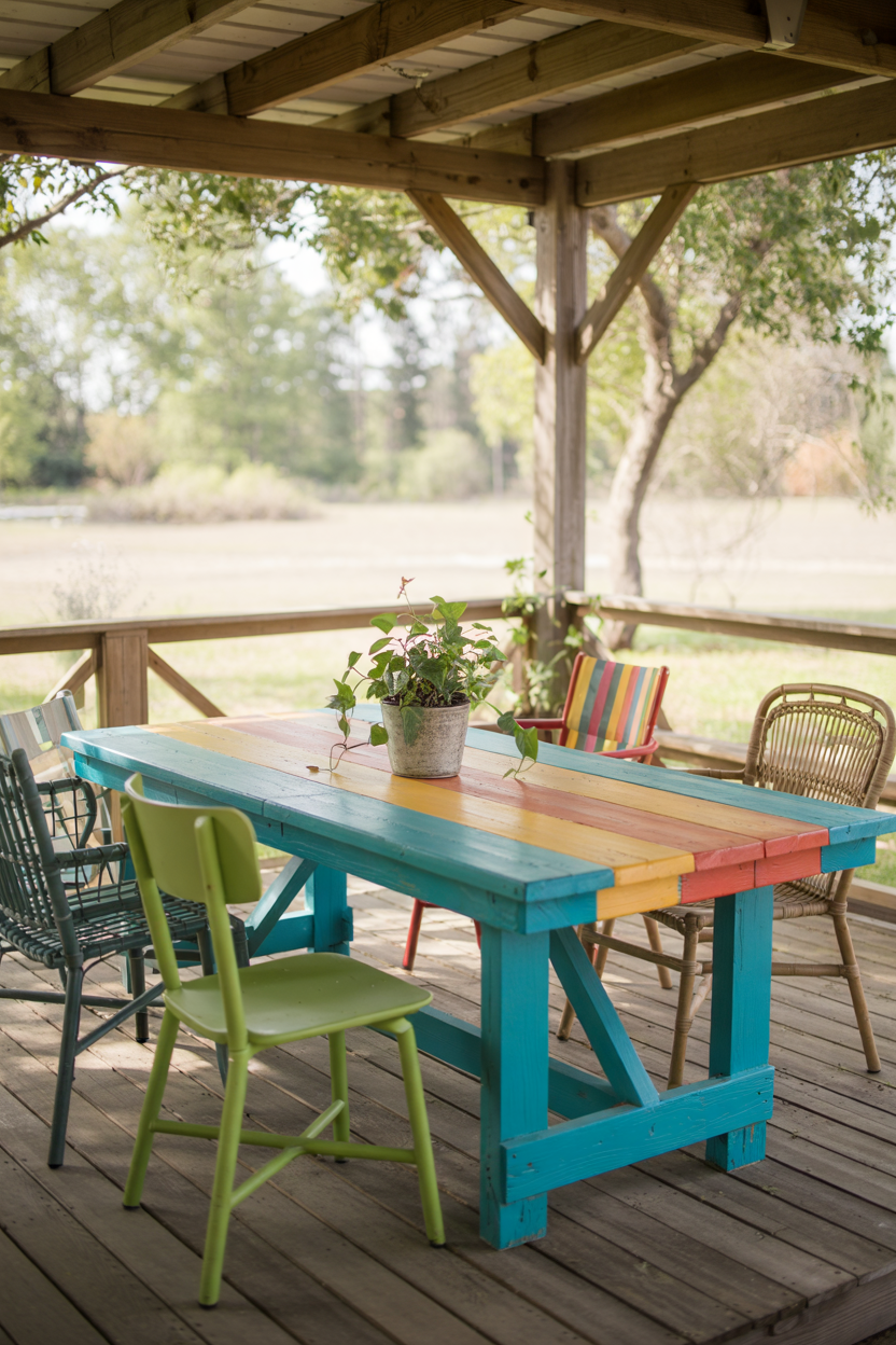 Patio Table Ideas for Backyard and Garden Spaces with Rustic Wood and ...