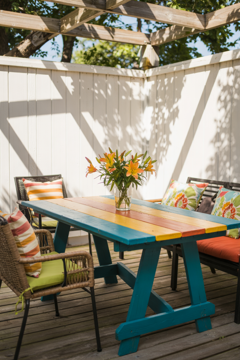 Patio Table Ideas for Backyard and Garden Spaces with Rustic Wood and ...
