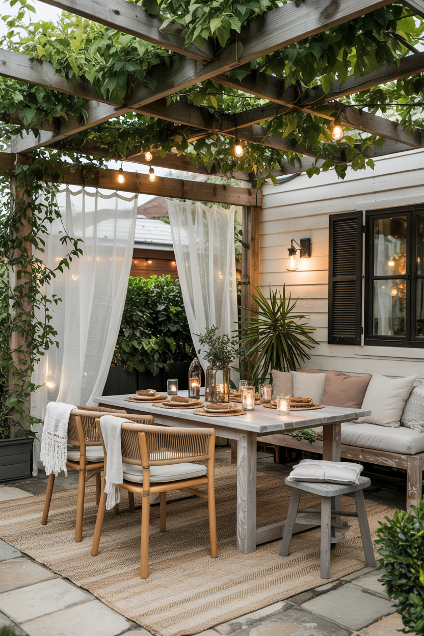 44 Outdoor Dining Area Ideas for Patios, Pergolas, Small Spaces, and ...