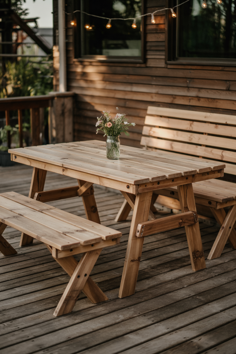 Patio Table Ideas for Backyard and Garden Spaces with Rustic Wood and ...
