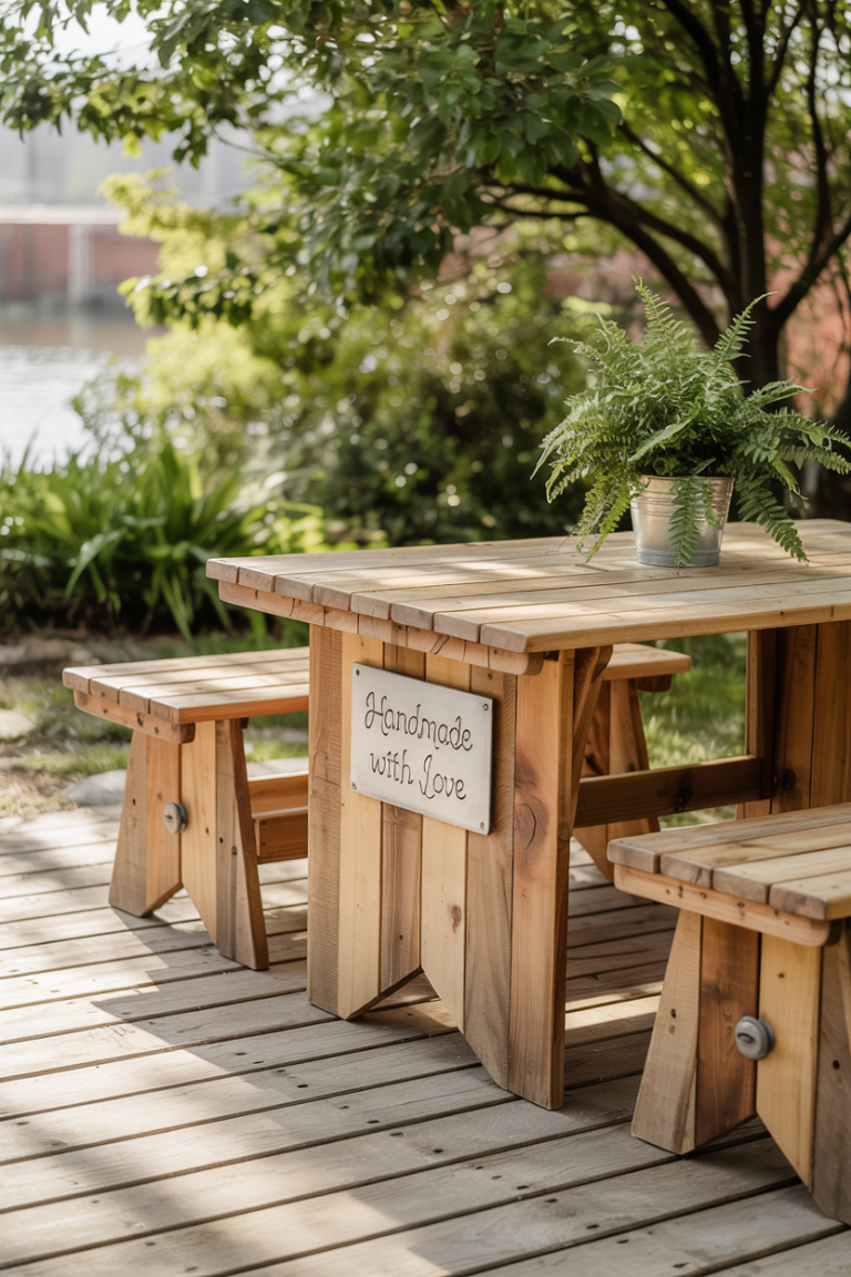 Patio Table Ideas for Backyard and Garden Spaces with Rustic Wood and ...