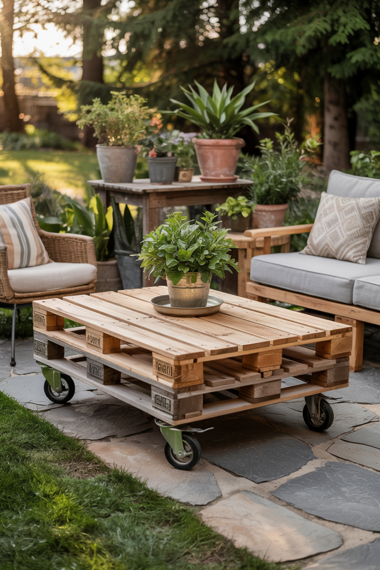 Patio Table Ideas for Backyard and Garden Spaces with Rustic Wood and ...