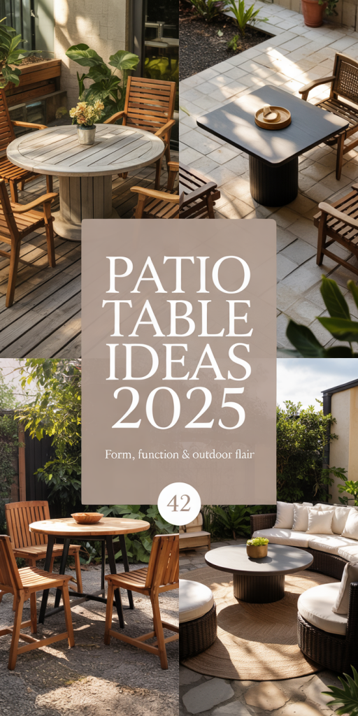 Patio Table Ideas for Backyard and Garden Spaces with Rustic Wood and ...