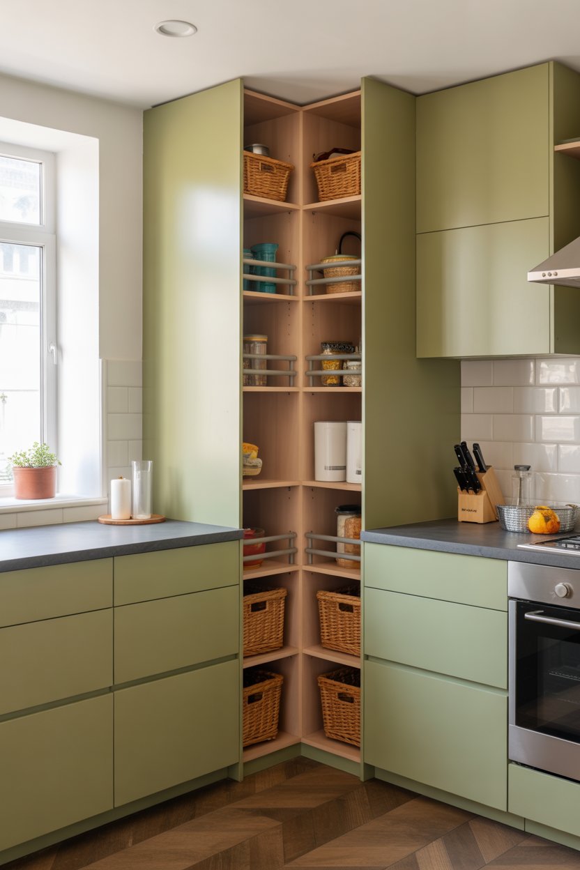 34 Corner Kitchen Pantry Ideas for Smart Storage Layouts With Built In ...