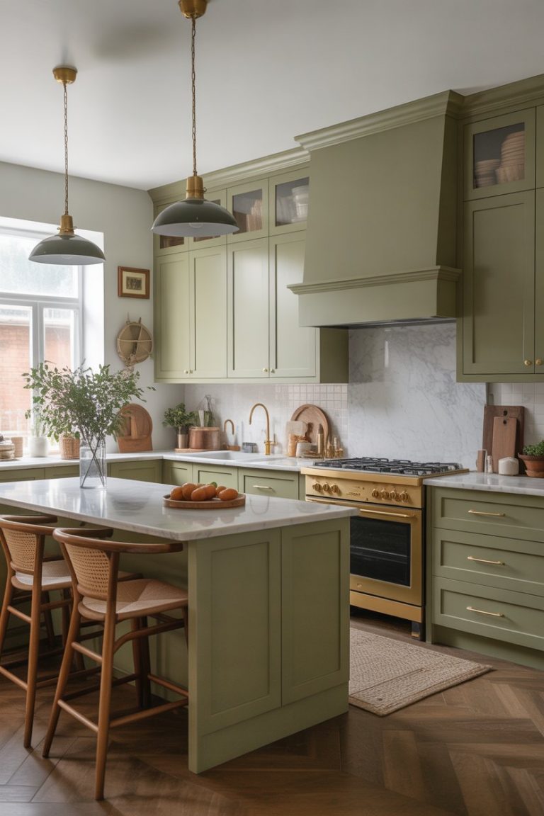 38 Green Kitchen Designs with Sage Olive Mint and Luxury Ideas for ...