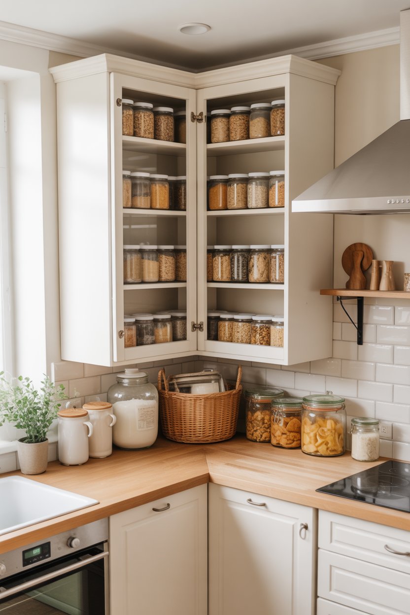 34 Corner Kitchen Pantry Ideas for Smart Storage Layouts With Built In ...